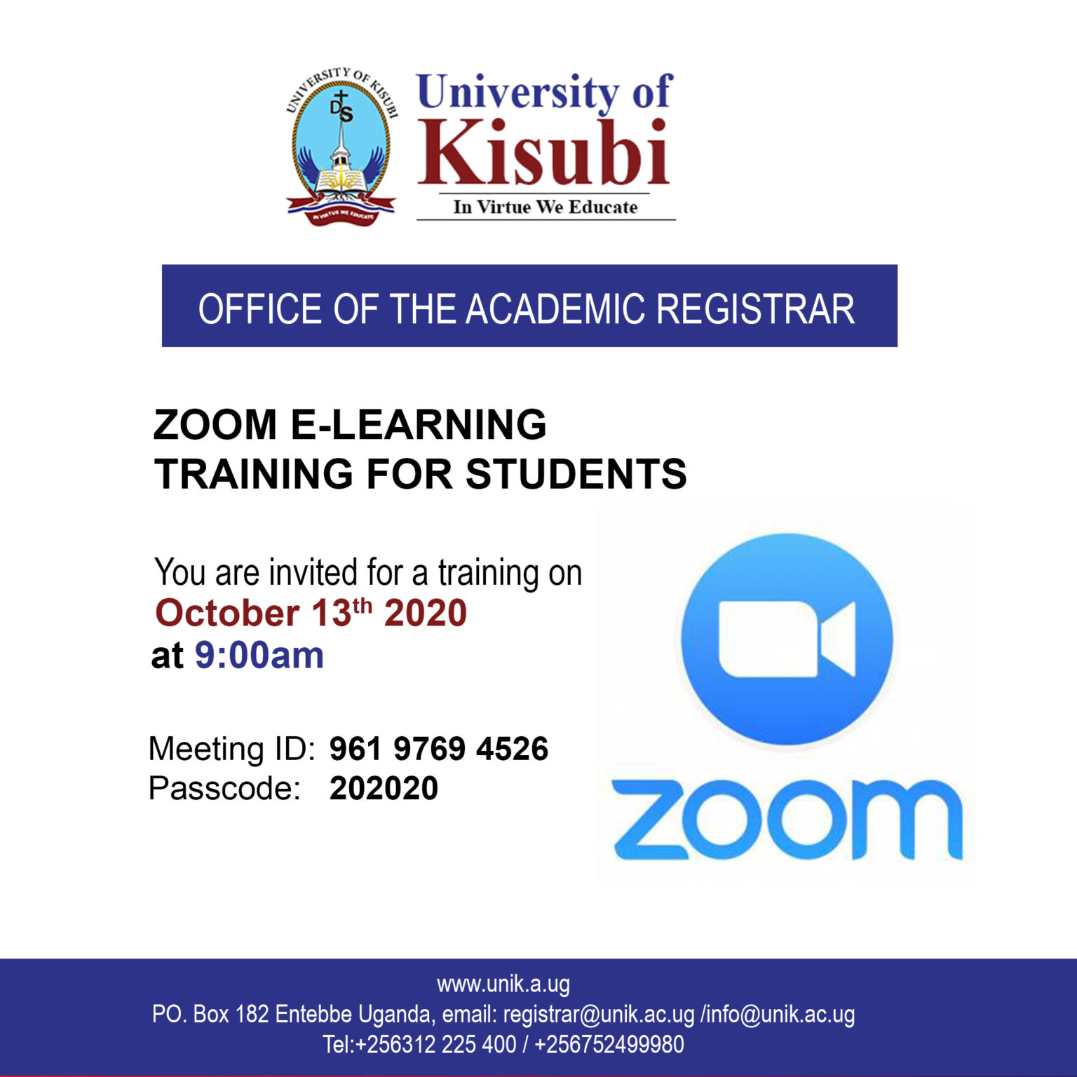 E-Learning Training for Students - University of Kisubi